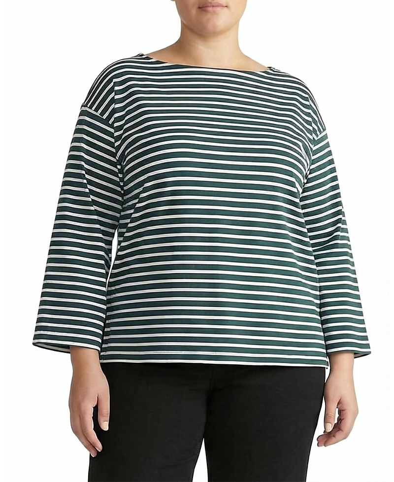 UNIVERSAL STANDARD Montauk Breton Stripe Bell Sleeve Top